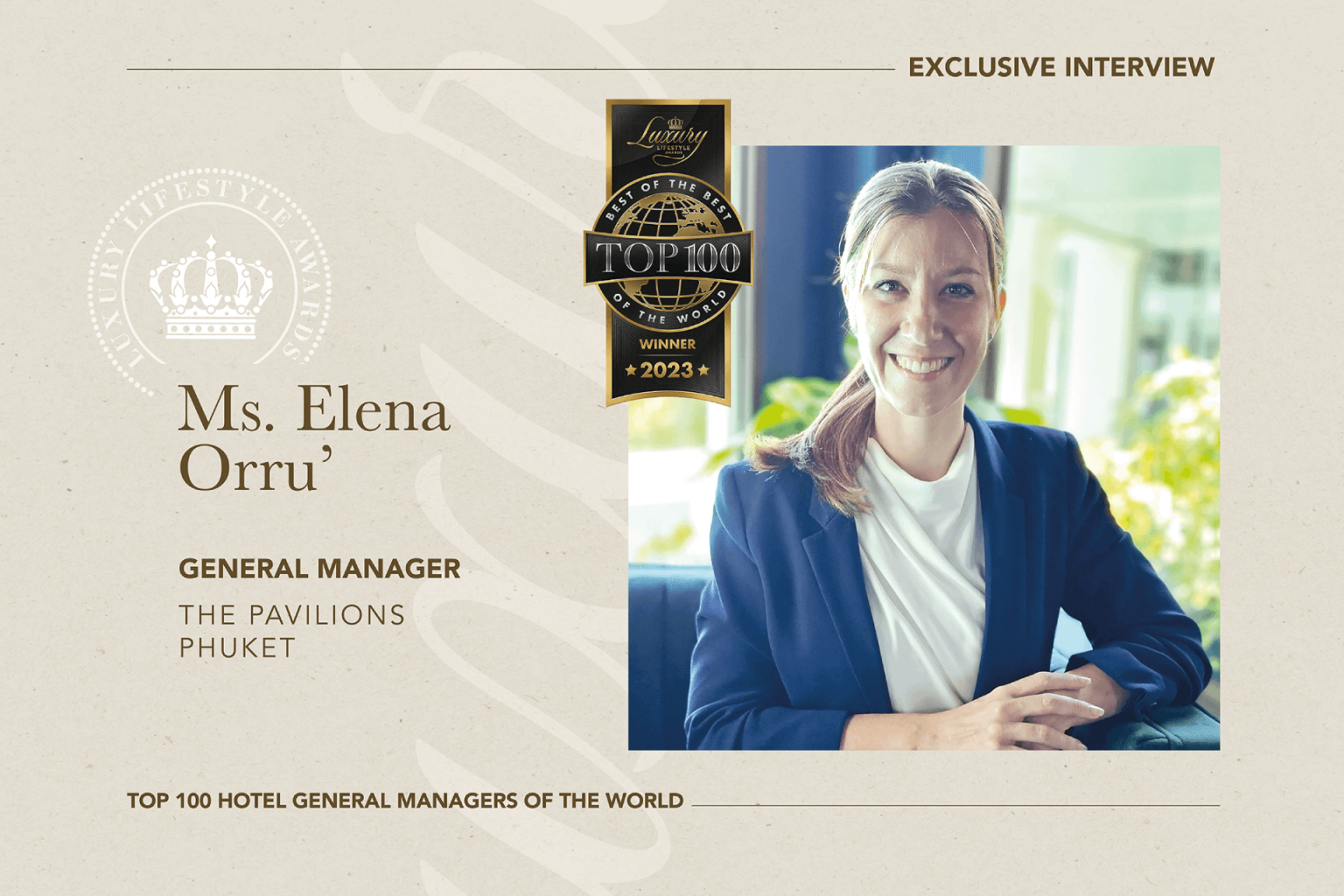 Ms. Elena Orru’ - Luxury Hospitality Luminary
